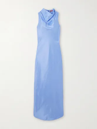 Staud Rochelle Robe Aus Seidensatin - Blau