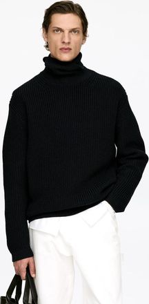 Arket Schwerer Rollkragenpullover Aus Wolle -Blau