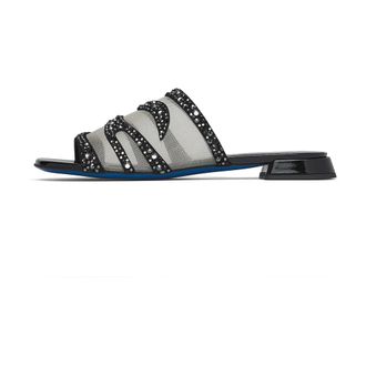 Loriblu Femme, Chaussures, Multicolore, Taille: 40 EU Mule Vernie et Daim avec Mesh et Cristaux