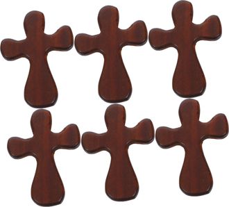 Garneck 6 Stück Holzkreuze Handgefertigt Rustikal und Tragbar Kleines Gebetskreuz für Taufe Spirituelle Meditation Nachhaltige Holzdekoration für Religiöse Ze