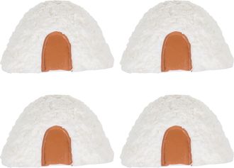 Aboofan 4 St&uuml;ck Kleiner Eishaus Modell aus Kunstharz Robuste Mikrolandschaft Eishaus Dekoration f&uuml;r Miniaturg&auml;rten und Fensterbank Handgefertigte Iglu Figuren