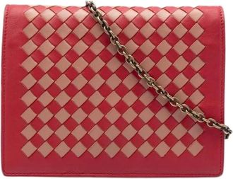 Bottega Veneta Pre-owned Sac bandouli&egrave;re en cuir nappa tress&eacute; - Femme - Pre-owned - Rouge - Taille: ONE Size