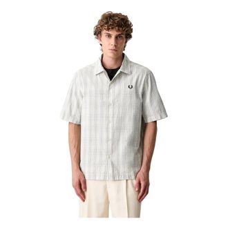 Fred Perry Homme, Chemises, Blanc, Taille: M Short Sleeve Chemises