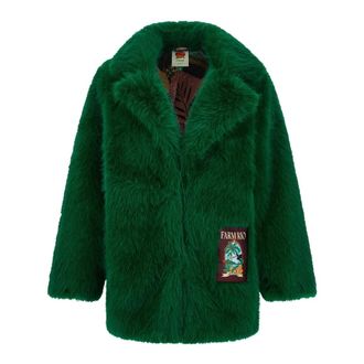 Farm Rio Faux Fur Coat - - Jackets - Damen - Gr&uuml;n - 2XS