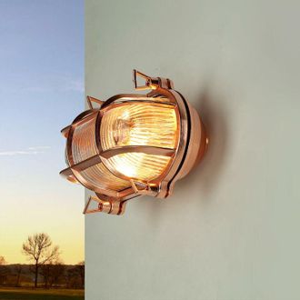 Licht-Erlebnisse Licht-erlebnisse - Applique Murale Ext&eacute;rieure Laiton Massif IP64 Cuivre E27 Applique Maritime Jardin Ext&eacute;rieur