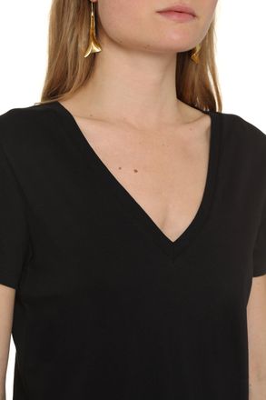 Vince V-Neck Cotton Shirt - Black