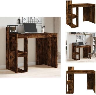 vidaXL Bureau chêne fumé 103,5x56,5x94 cm bois dingénierie - Bureau Dordinateur - Bureau Détude - Meuble De Bureau - Bureau Moderne - Bureau Chêne