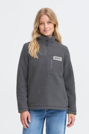 Oxmo Plüschjacke OXABBY Gemütliche Plüschjacke mit Paspeltaschen