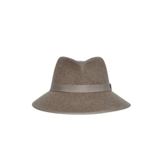 Max Mara Femme, Accessoires, Beige, Taille: 57 CM Locusta Wool Felt Fedora