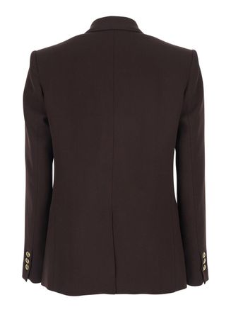 Elisabetta Franchi Womens Double-Breasted Jacket Brown Viscose Blazers