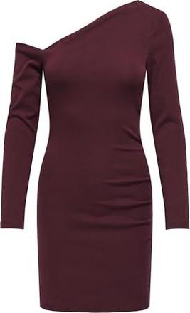 Only Assymetric Dress Onlvilla Robe asym&eacute;trique L/S CS JRS, Bordeaux, S Femmes