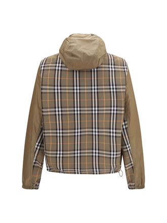 Burberry Mens Newport Nylon Hooded Jacket Finch Brown