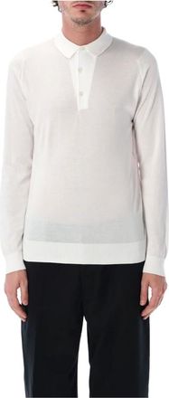 John Smedley Homme, Tops, Blanc, Taille: L Bradwell L/S Polo