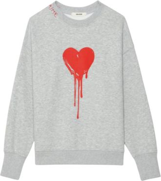 Zadig&Voltaire Femme, Sweatshirts et sweats &agrave; capuche, Gris, Taille: 42 FR Oscar SweaT-shirt