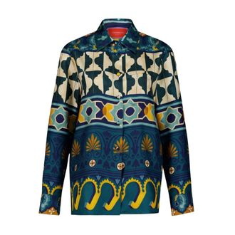 La DoubleJ Luxuri&ouml;ses Seidenhemd mit k&ouml;niglichen Motiven - - Blouses & Shirts - Damen - Mehrfarbig - XS