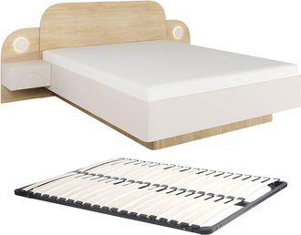 Vente-Unique Doppelbett mit Lattenrost &ntilde; 160 x 200 cm &ntilde; Beige &ntilde; Dartagno