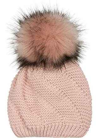 styleBREAKER Bobble Cap Unicolore Unisexe en Bonneterie Fine avec Doublure Polaire, Bobble Cap en Fourrure dhiver 04024175, Couleur:Rose