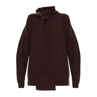 Sportmax Femme, Pulls, Brun, Taille: 36 FR Pull en Laine Feltro