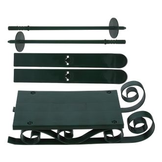 Artibetter Kleiner Skibrett Schlitten Weihnachtsbaumschmuck aus Kunststoff Gr&uuml;n mit Skistock Anh&auml;nger Festliche Weihnachtsbaum Deko f&uuml;r Zuhause und Party