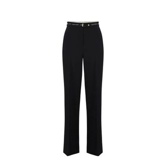 Elisabetta Franchi Leichte Cr&ecirc;pe Palazzo Hose - - Trousers - Damen - Schwarzk - XL