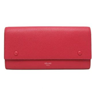 Celine Portefeuille long multifonction &agrave; rabat large Bicolor Pre-owned - Femme - Pre-owned - Rouge - Taille: ONE Size