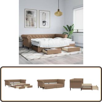 vidaXL vidaXL Tagesbett Ausziehbar mit Schubladen Braun 90x200 cm Kunstleder