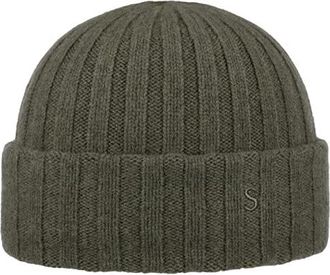 Stetson Bonnet Surth en Cachemire Femme/Homme - Tricot avec Revers Hiver Automne-Hiver - Taille Unique Olive