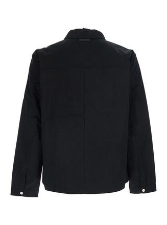 Calvin Klein Mens Jacket Wing-Collar Cotton Black Coat