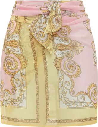 Versace Femme, Maillots de bain, Multicolore, Taille: 38 FR Jupe Foulard Imprim&eacute;e