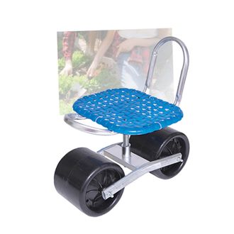 Generic Robuster Gartenhocker, Rollbarer Gartenwagen Mit 2 R&auml;dern, Um 360&deg; Drehbarer Sitz for Rasen-, Pflanz- Und Gartenarbeiten(Blue)