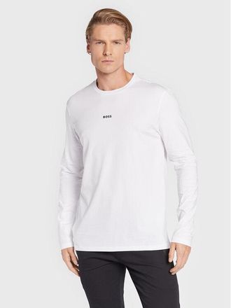 HUGO BOSS Longsleeve TChark 50473286 Wei&szlig; Regular Fit