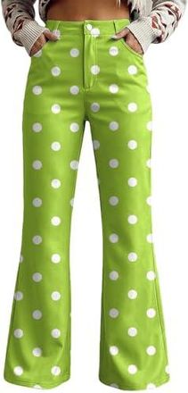 Generic HUIFUAO Pantalon de la Saint-Patrick pour femme - Pantalon tr&egrave;fle amusant - Costume de la St Paddys irlandais - Pantalon de tr&egrave;fle irlandais - Taille 