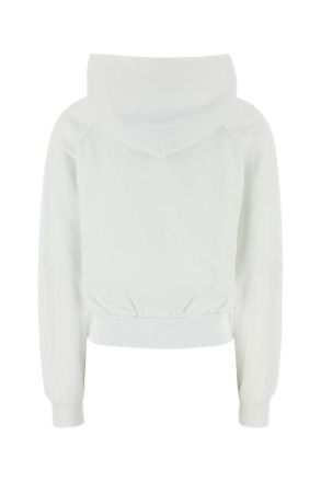 Prada Womens White Cotton Sweatshirt Bianco Felpe Sweater