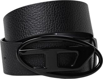 Diesel Homme, Accessoires, Noir, Taille: 95 CM Ceinture en cuir noir &agrave; boucle ovale