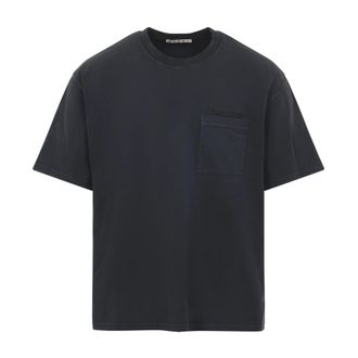 Marni Cotton T-Shirt mit Ton-in-Ton-Patches - - Tops - Herren - Schwarzk - L