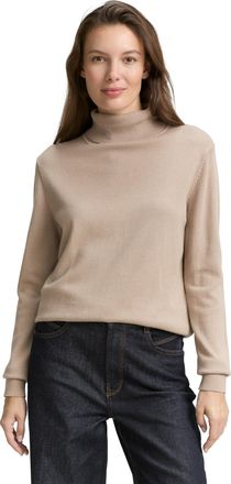 Tom Tailor Damen 1047675 Basic Rollkragenpullover, 32208-Soft Taupe Grey, 3XL