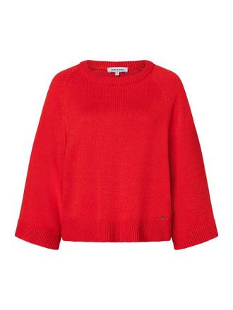 More & More Rundhalspullover kurzer 3/4 Arm Pullover, weit