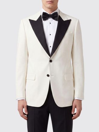 Valentino Garavani Blazer en coton et soie &agrave; motif abstrait bicolore