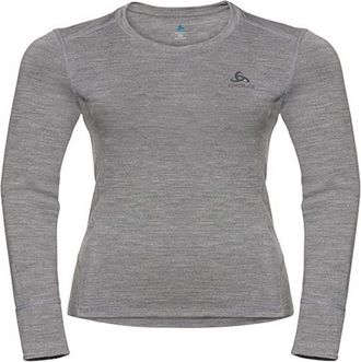 Odlo Damen Funktionsunterwäsche Langarm Shirt 100% MERINO 200 GRAMM, grey melange - grey melange, XS