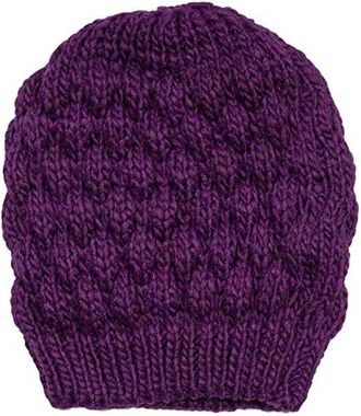 styleBREAKER Bonnet en Tricot pour Femmes avec Motif de Bulles, uni pour lhiver, Bonnet en Tricot avec Motif de framboises 04024193, Couleur:Violet