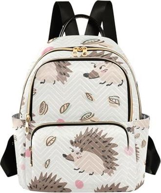Mnsruu Mini sac à dos pour femme, motif hérisson, animal de la forêt, petit sac à dos tendance pour femme, sac à dos décontracté, Multi184, S