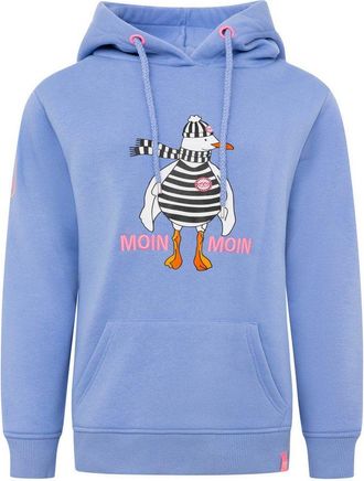 Zwillingsherz Hoodie Moin Moin M&ouml;we mit nordischem Gru&szlig;, lustiger M&ouml;we, Fronttasche