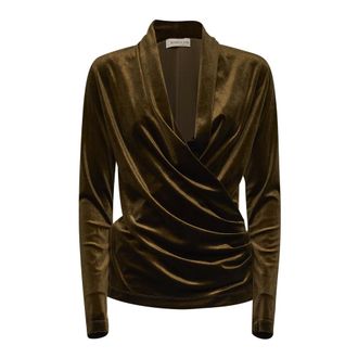 Blanca Vita Haut Manches Longues Cache-Coeur - Femme - Tops - Vert - Taille: 38 FR