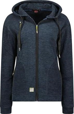 Geographical Norway Twelve Lady - Sweat Femme Capuche Polaire Fermeture Zip - Sweatshirt Femmes Manche Pull Casual Manches Longues Chaud - Hoodie Veste Tops Sport (Marine