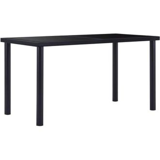 vidaXL Vidaxl - Table à manger Noir 140x70x75 cm Verre trempé