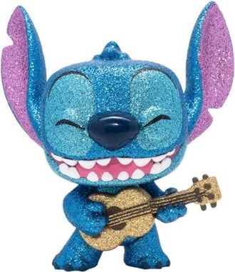 Pop Cph Funko Lilo & Stitch Stitch Figurine en Vinyle avec ukul&eacute;l&eacute; &agrave; Paillettes Bleu 9,5 cm