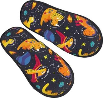 Generic Pantoufles Des Dinosaures Dans LEspace Antid&eacute;rapant Fourrure Pantoufles Lavables Chaussons Maison Pour Int&eacute;rieur Chambre Femmes L