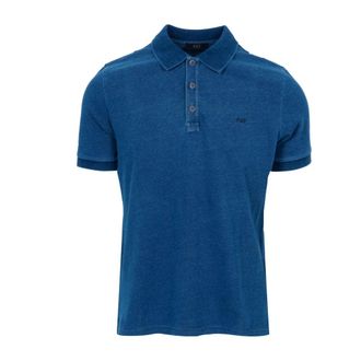Fay Baumwoll-Polohemd mit Delav&eacute;-Waschung - - Tops - Herren - Blau - 2XL