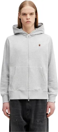 A Bathing Ape A Bathing Ape, Homme, Sweatshirts et sweats &agrave; capuche, Gris, Taille: 2XL One Point Full Zip Sweat &agrave; capuche
