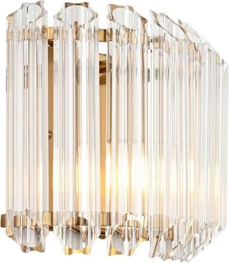 Endon Lighting Valentina Applique murale en laiton vieilli brossé et verre transparent E14